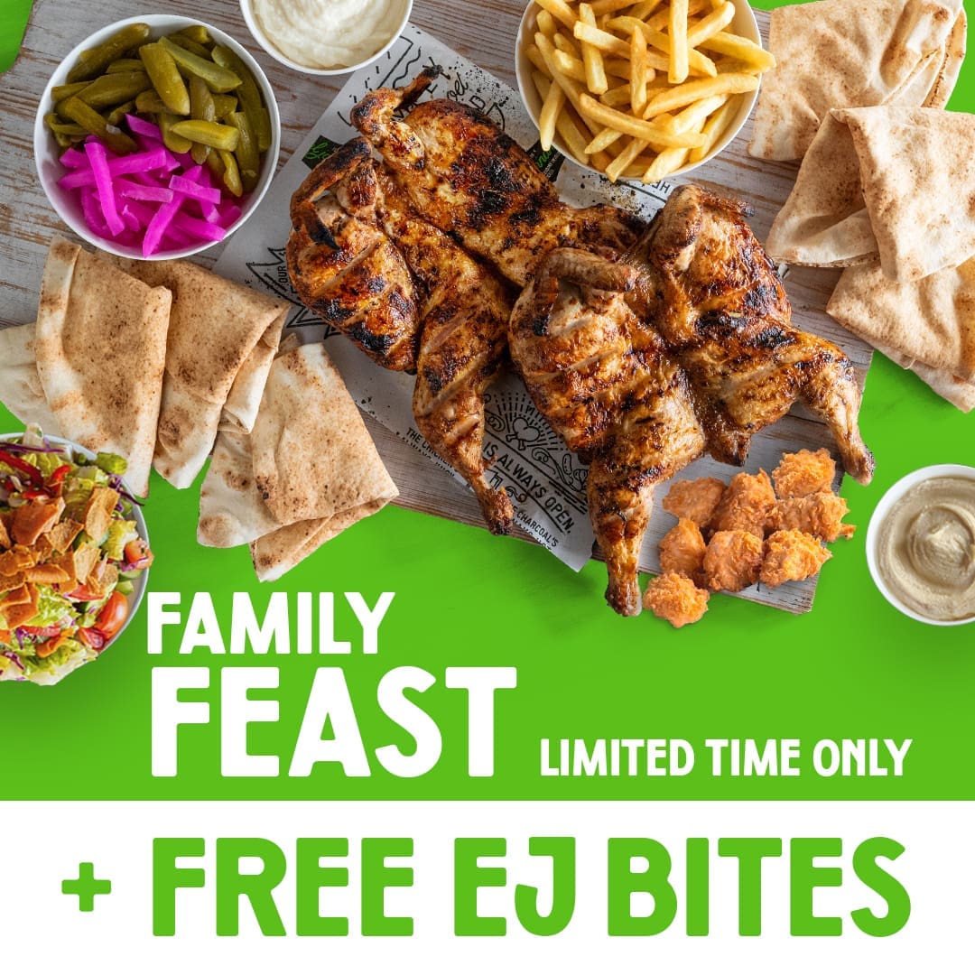 THE FEAST JUST GOT LEGENDARY – WITH FREE EJ BITES